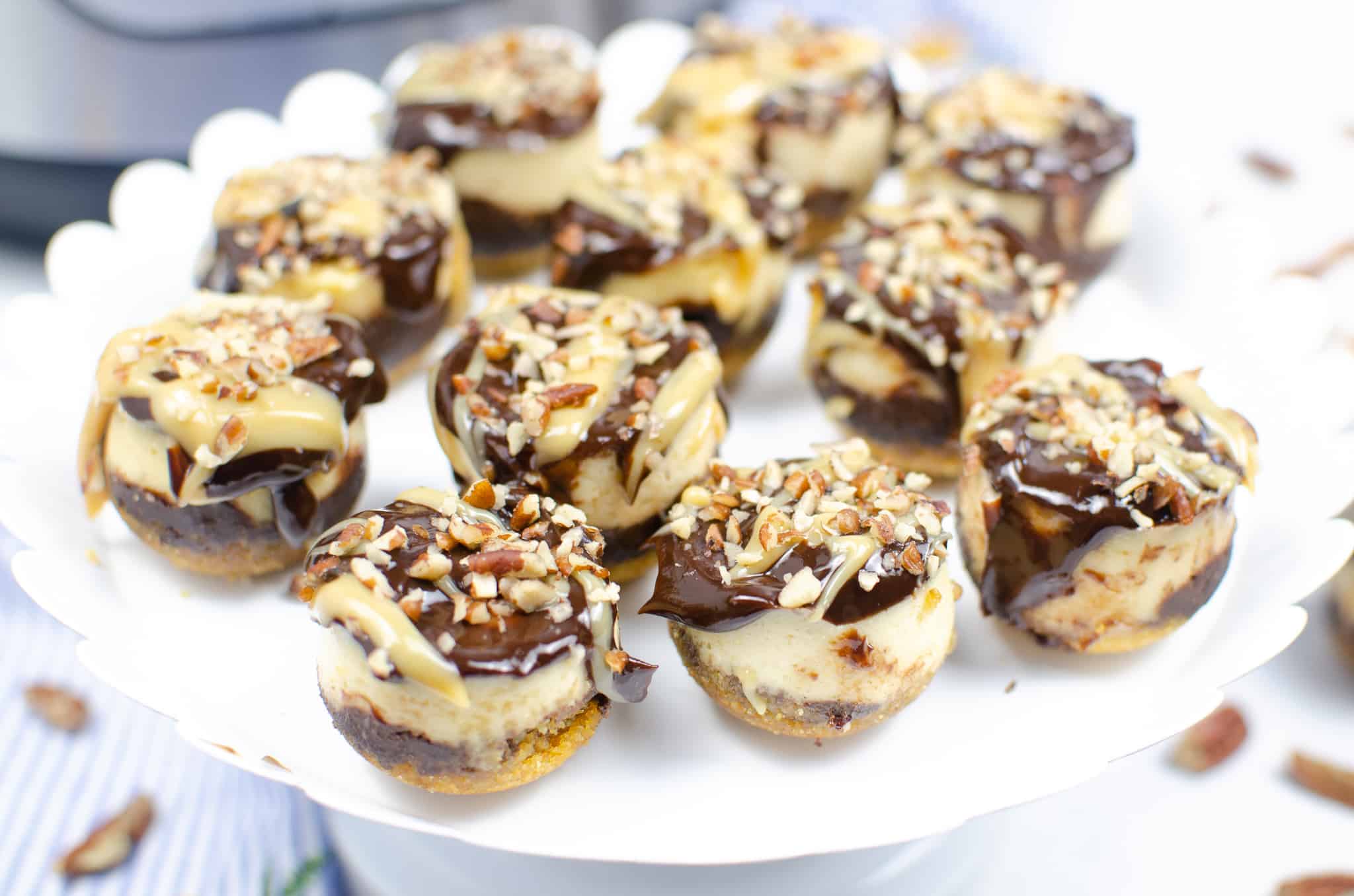 Instant Pot Mini Turtle Cheesecake Bites - Made In A Pinch
