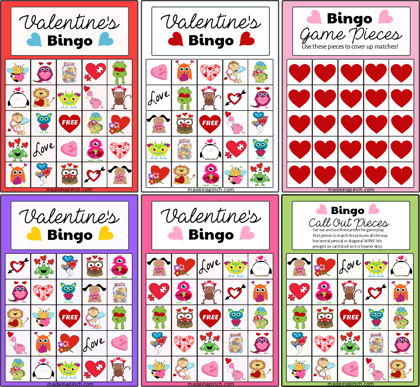Valentine's Bingo + 5 More Activities Kids Love! - Made In A Pinch