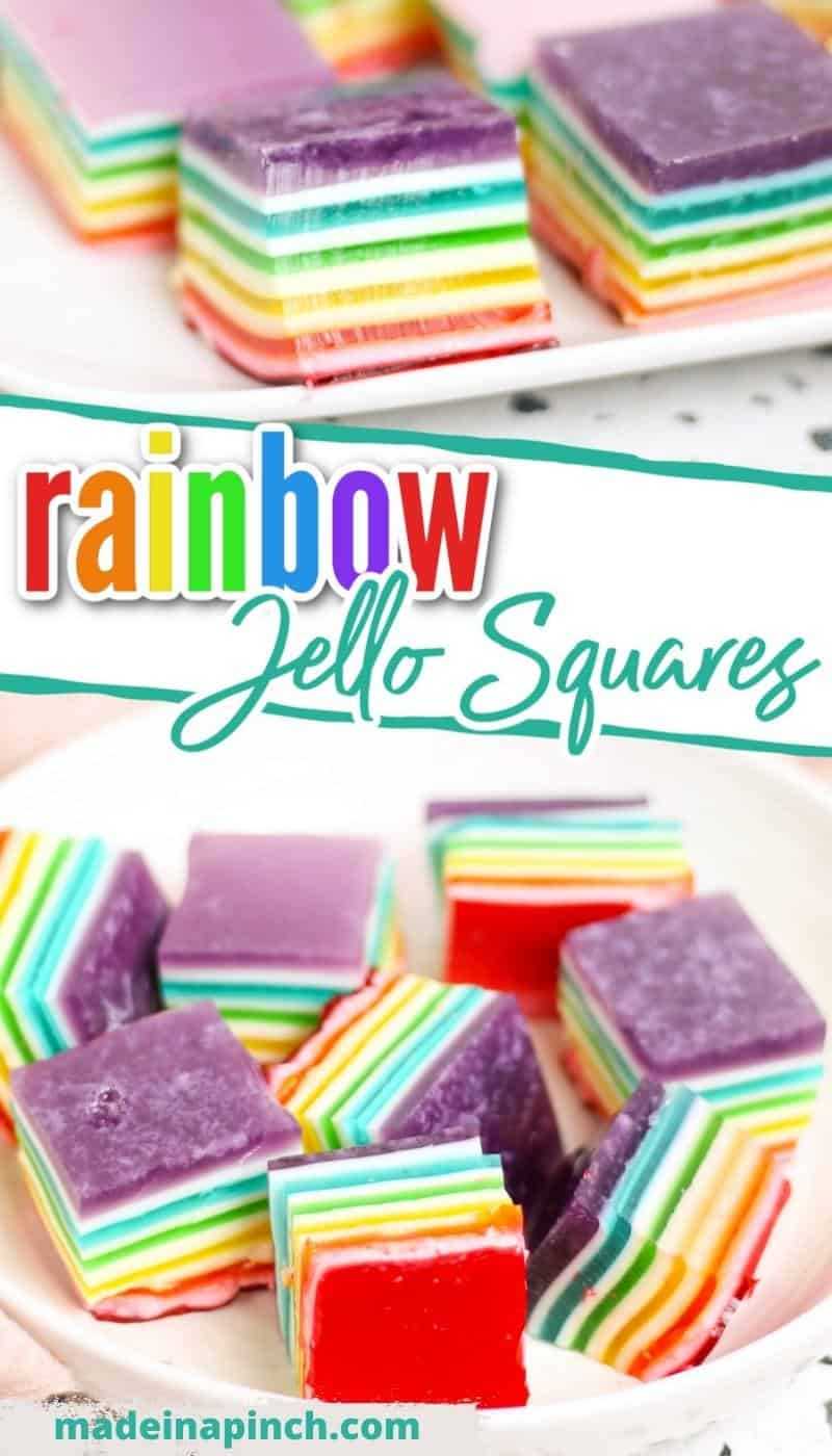 How To Make Rainbow Jello Squares (+ Video!) - Made In A Pinch